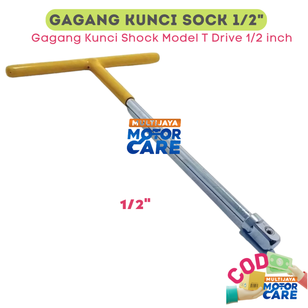 Jual Stang Kunci Shock L Sock Sok Model T Gagang T Handle 1/2 Inch Heavy Duty GAGANG MODEL T ...