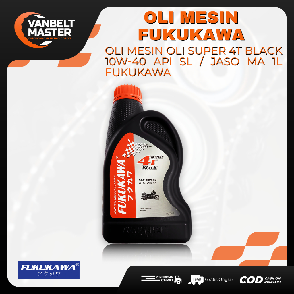 Jual Fukukawa Oli Mesin Super 4T Black 10W-40 API SL/JASO MA 1 L ...