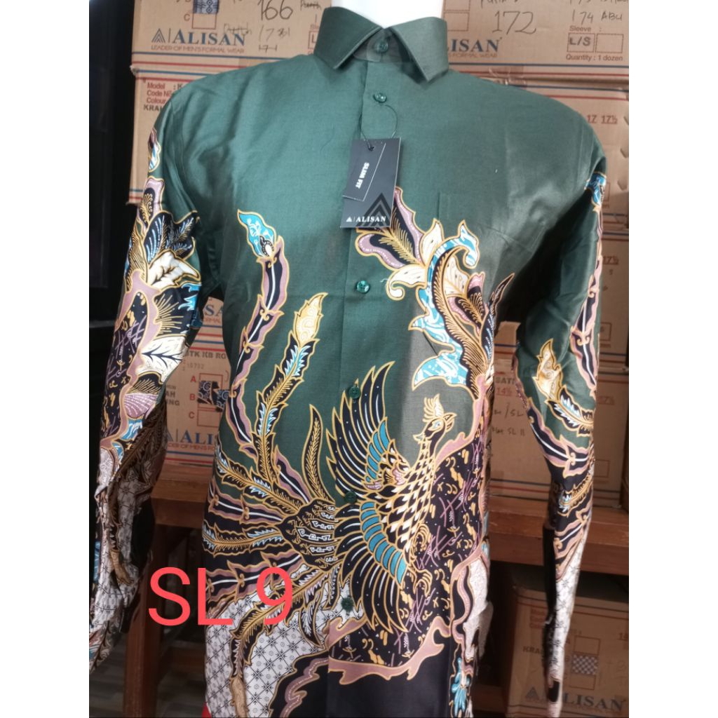 Jual Alisan batik lengan panjang slimfit, kemeja batik alisan lengan ...