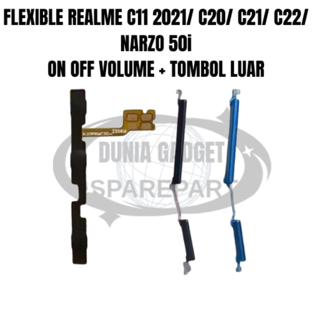 Jual FLEXIBLE REALME C11 2021/ C20/ C21/ C22/ NARZO 50i ON OFF VOLUME + TOMBOL LUAR 100% ...