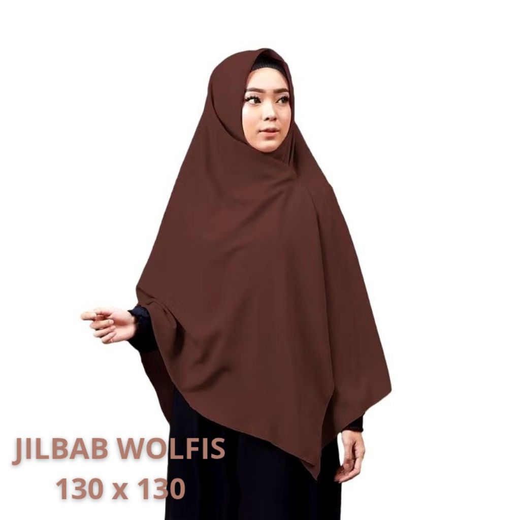 Jual Jilbab segi empat wolfis 130 x 130 polos jumbo / jilbab segiempat ...
