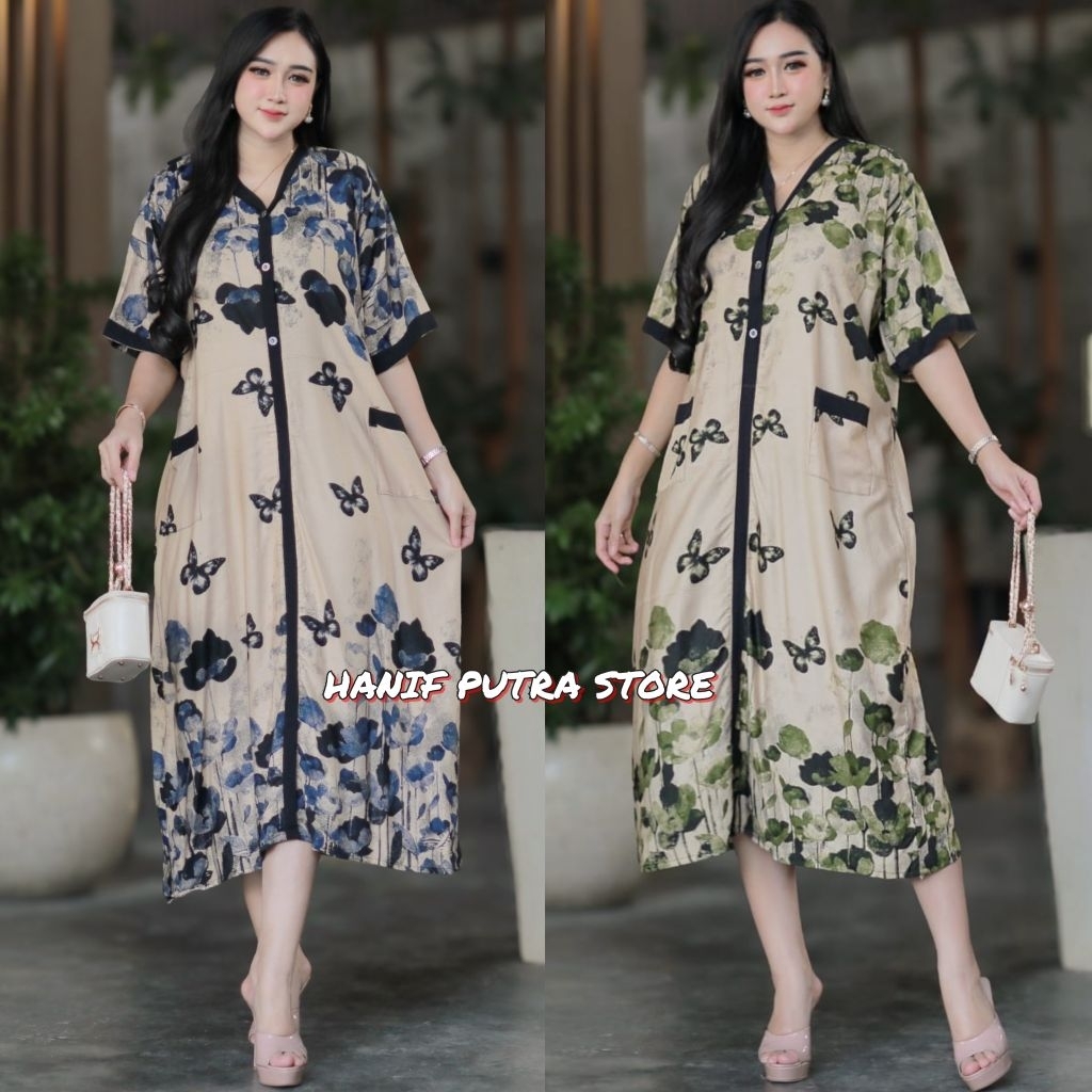 Jual DASTER PIYAMA JUMBO BUSUI KANCING DEPAN BAHAN RAYON TEBAL HALUS ...