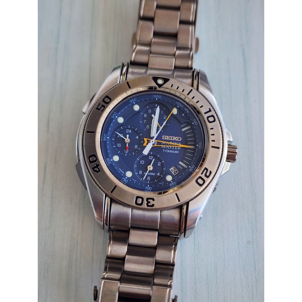 Jual Seiko Marine Master Transocean Titanium Quartz SBCN005 JDM Made In ...