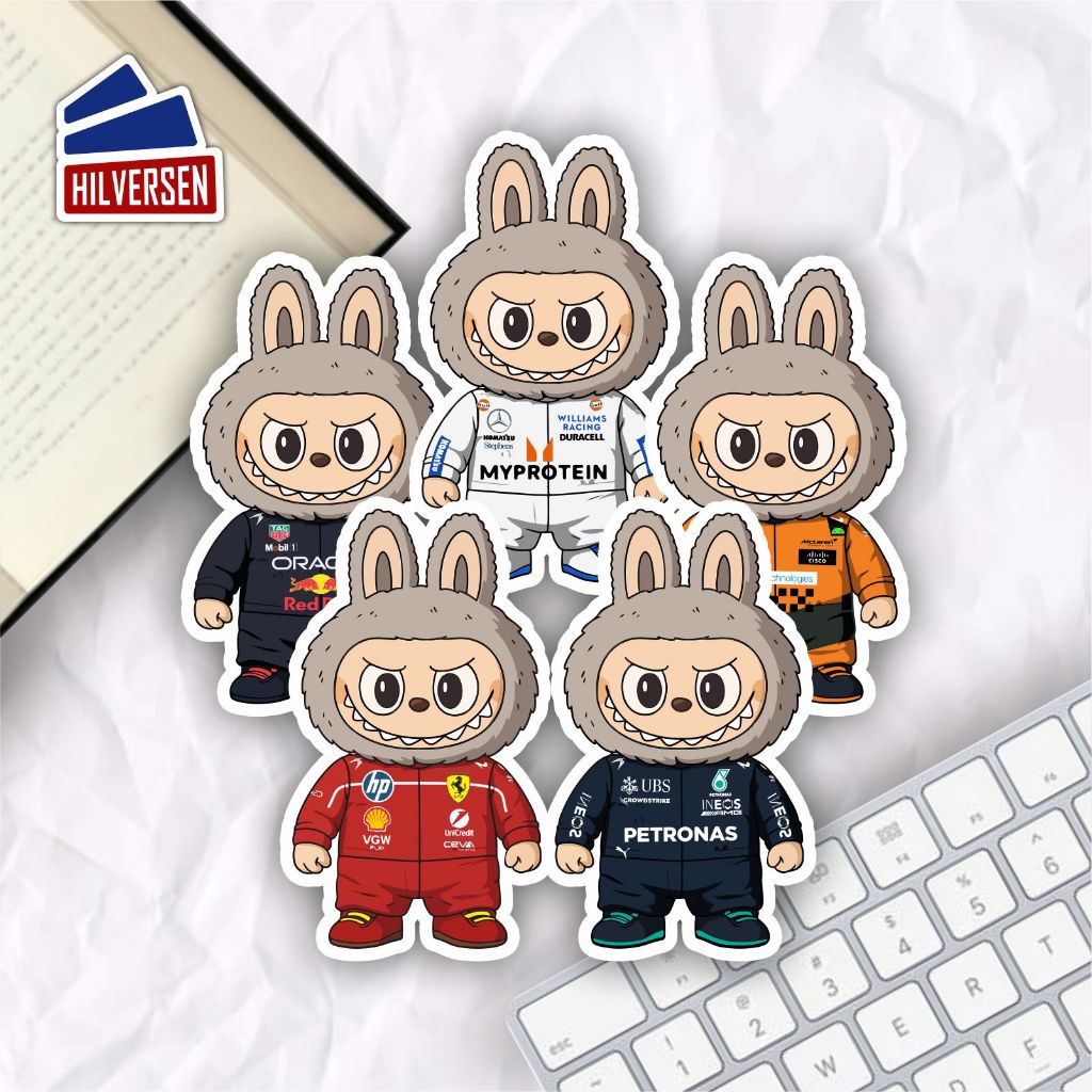 Jual Stiker F1 Labubu Waterproof - Cute Sticker Formula 1 Labubu ...