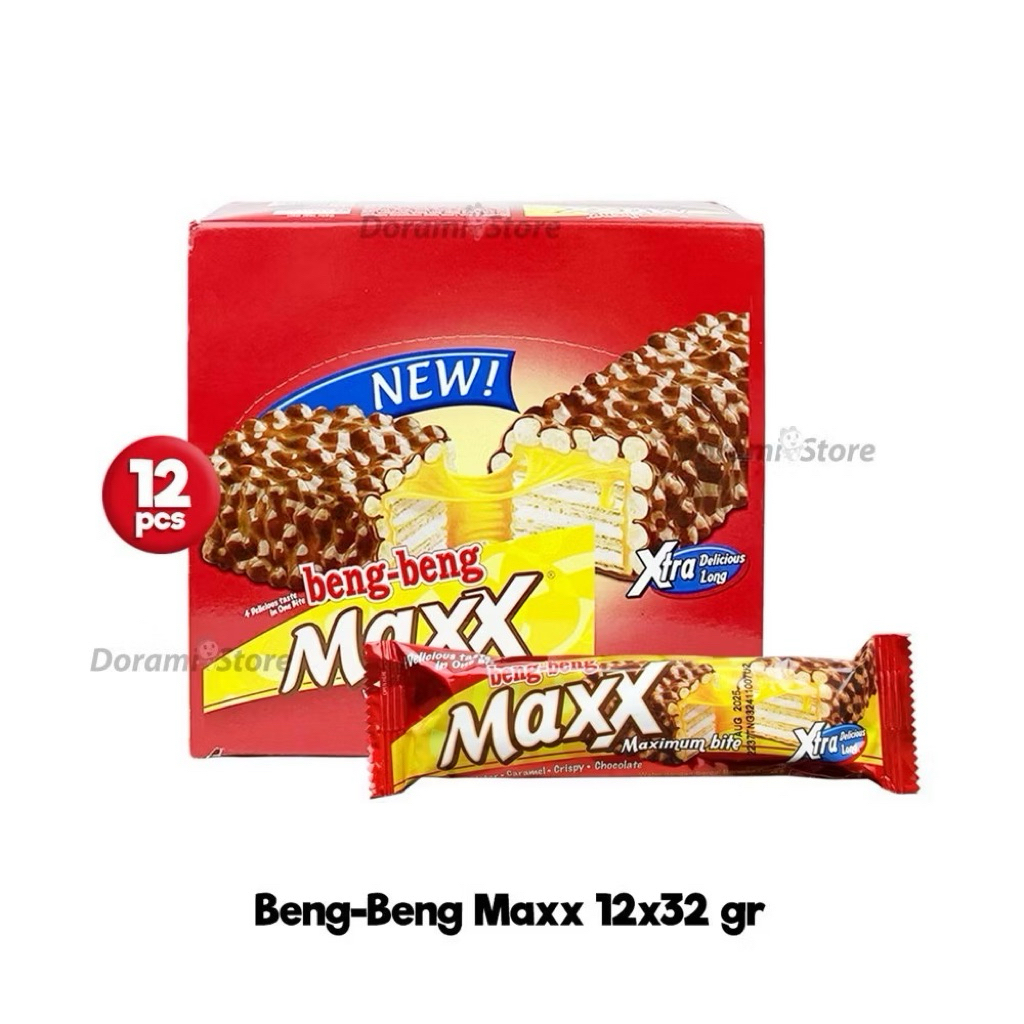 Jual Beng Beng Maxx Box Isi 12x32 gr / Wafer Rice Crispy Dilapisi ...