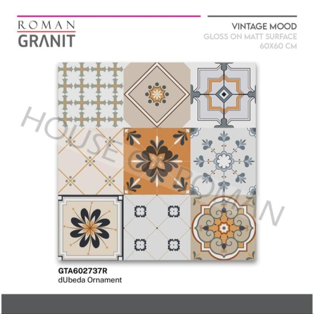 Jual Roman Granit Lantai 60x60 dUbeda Ornament (Vintage Mood) / Lantai ...