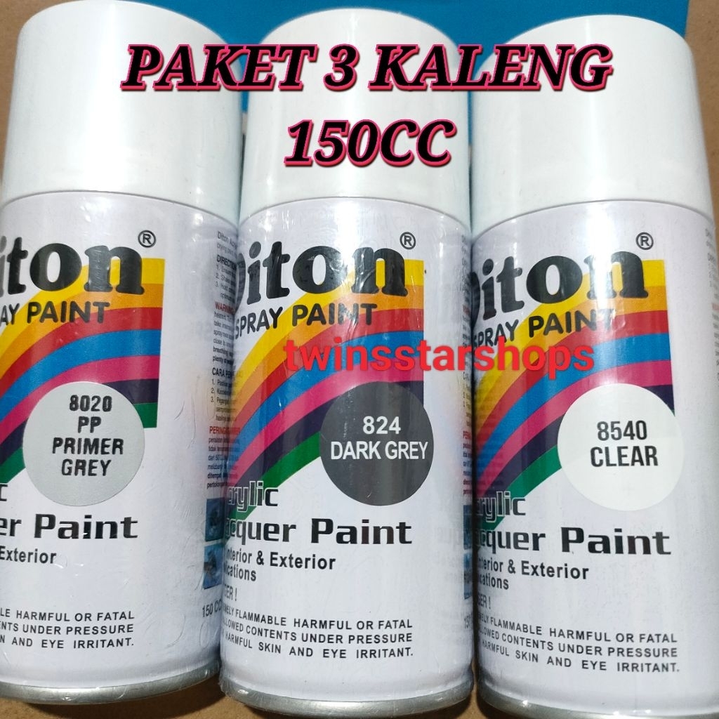 Jual Pilok Pylox Cat Diton Paket 3 Kaleng Dark Grey 824 Abu Tua Epoxy ...
