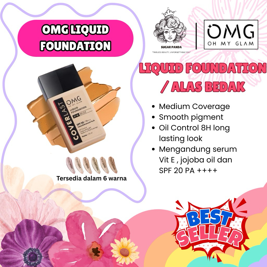 Jual OMG Oh My Glam Coverlast Liquid Foundation - Alas Bedak Fondation ...