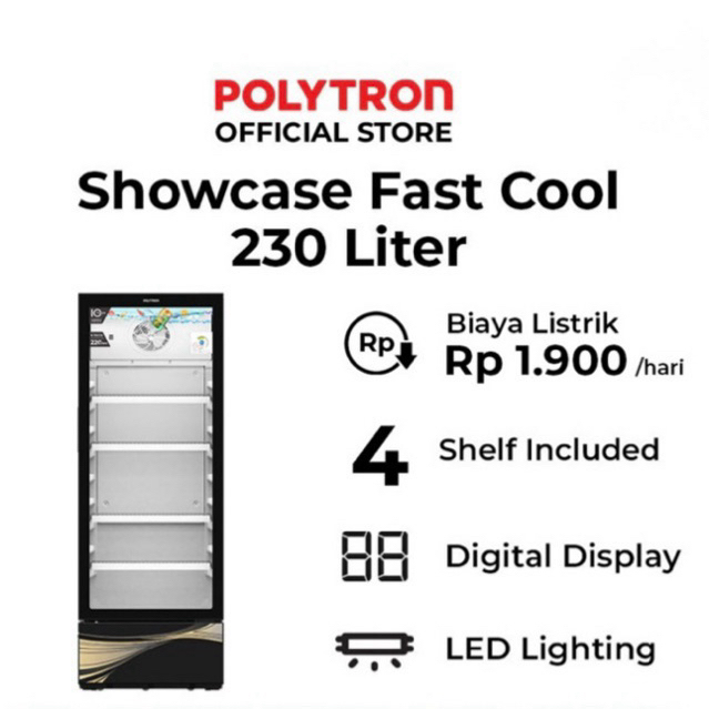 Jual Showcase Polytron 4 rak 190 ltr SCN-190 / SCN-220 / SCN-227 / SCN ...