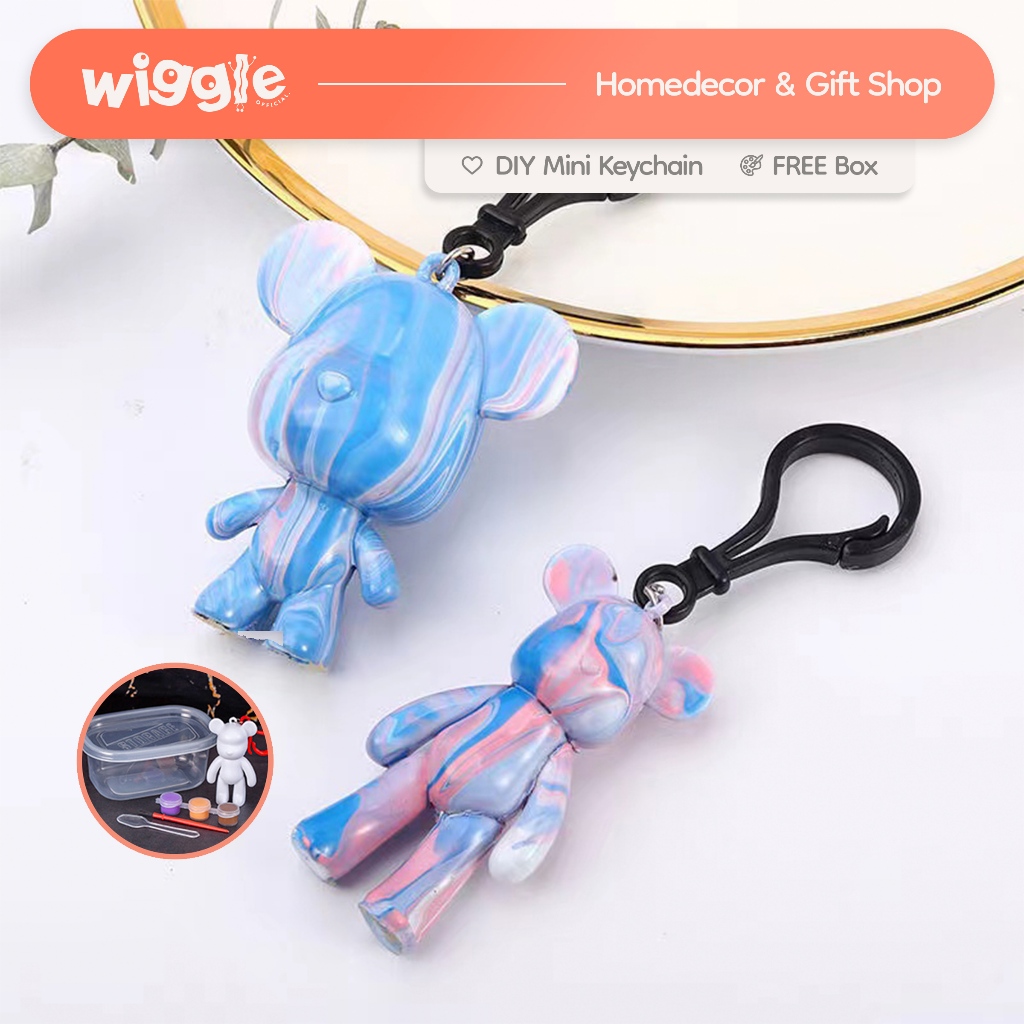 Jual Wiggle DIY Fluid Bearbrick Keychain Kreatif Gantungan Kunci ...