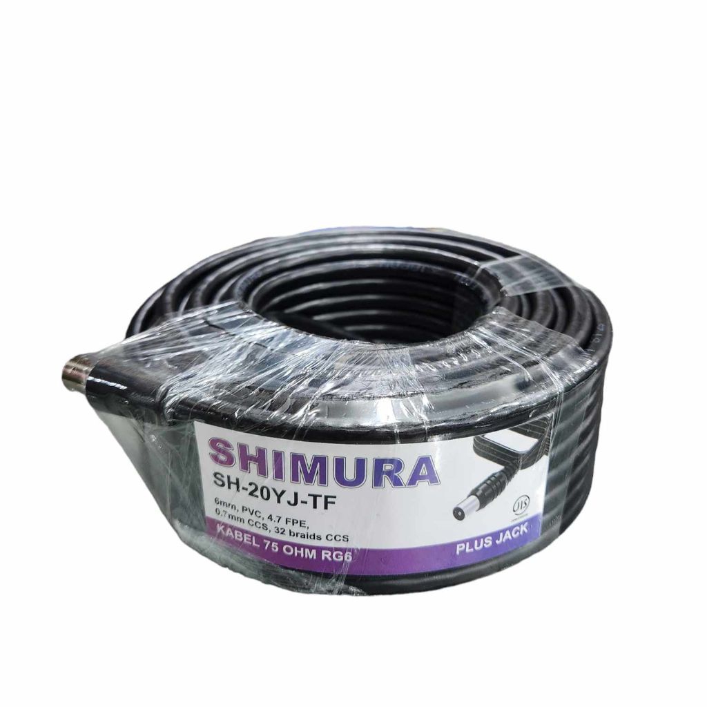 Jual Kabel Antena TV Shimura 20 Yard /Kabel 75 OHM RG 6 Hitam | Shopee Indonesia