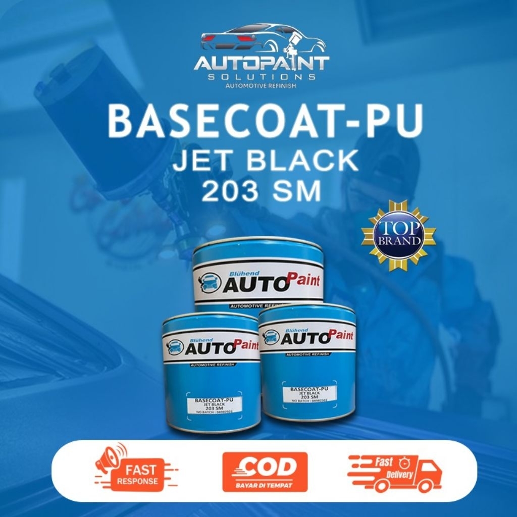 Jual BASE COAT PU JET BLACK 203 AUTO PAINT/HITAM TERPEKAT/CAT PU 1 ...