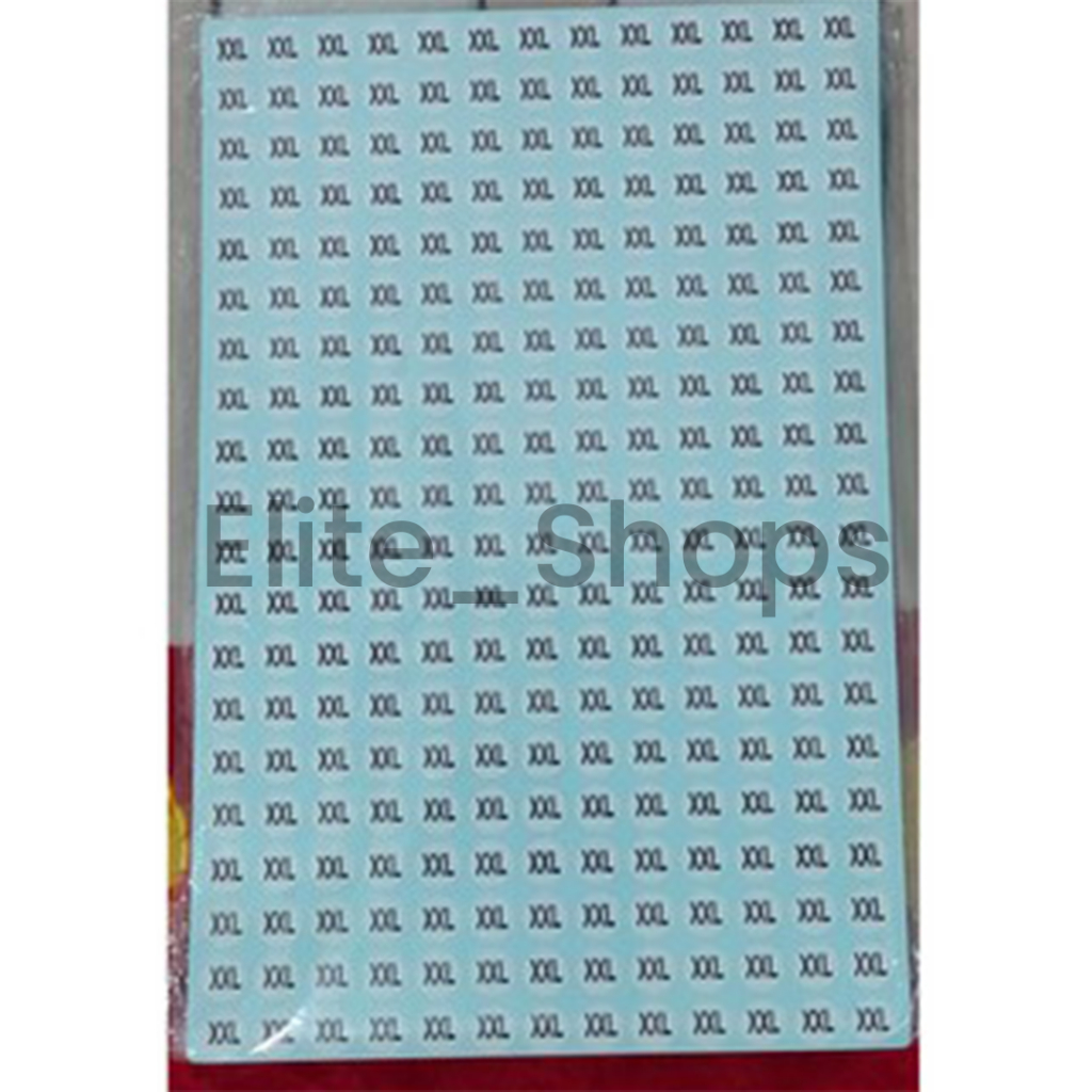 Jual Label Size Stiker 100Lembar isi 26000 pcs Ukuran Baju, Sepatu Size ...