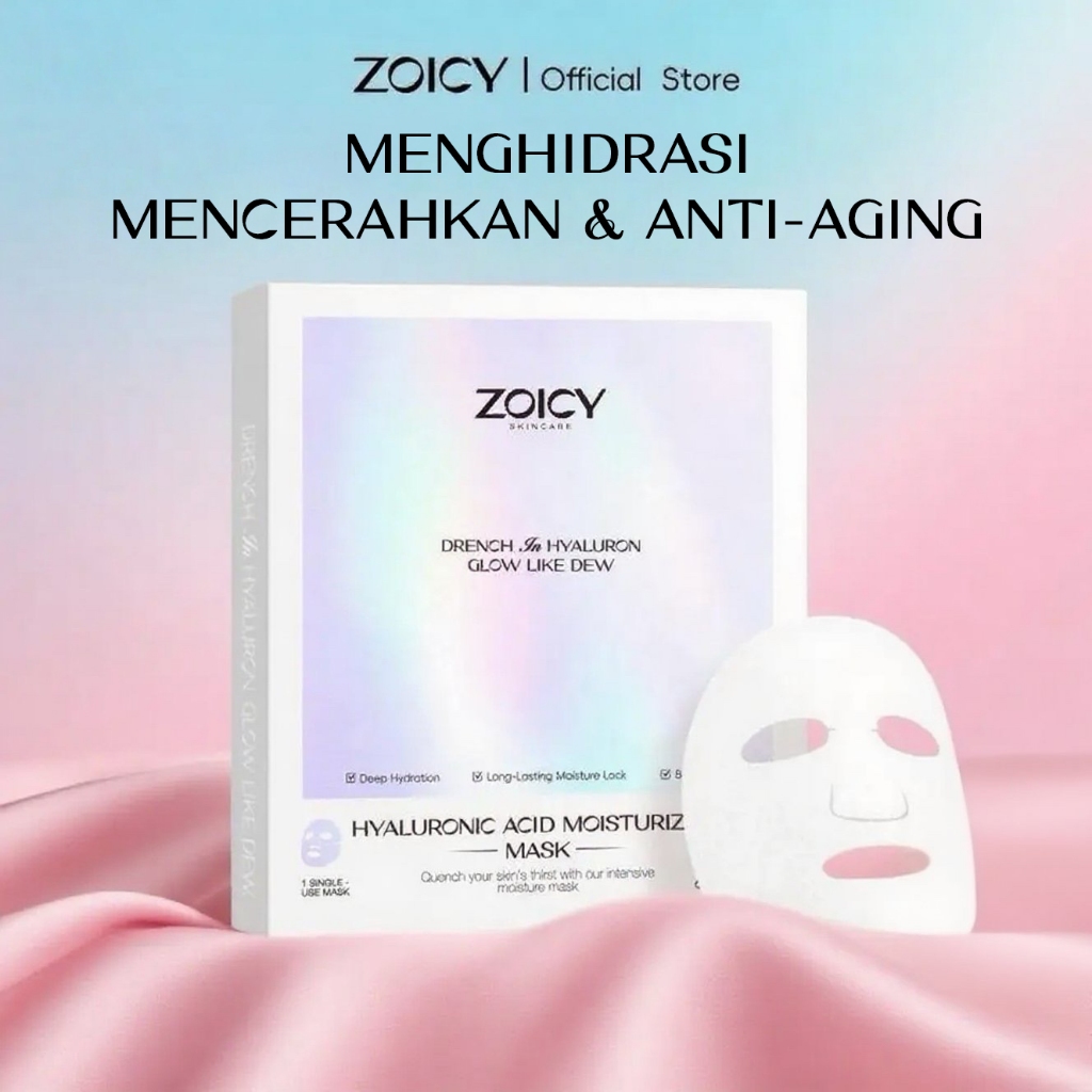 Jual ZOICY Hyaluronic Acid Moisturizing Mask 5 Pieces | Masker Wajah ...
