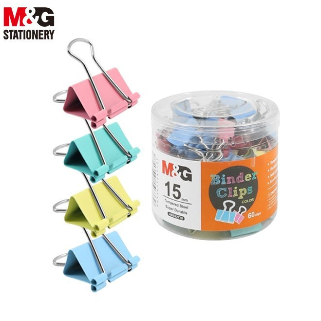 Jual M&G Kertas Klip / Paper Clip / Binder Clips Colorful ( 15mm 60 pcs ...
