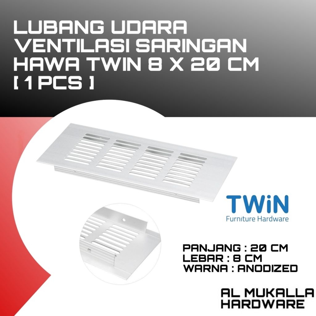 Jual Lubang Hawa Kitchen Set Alumunium Twin 8 X 20 CM | Ventilasi ...