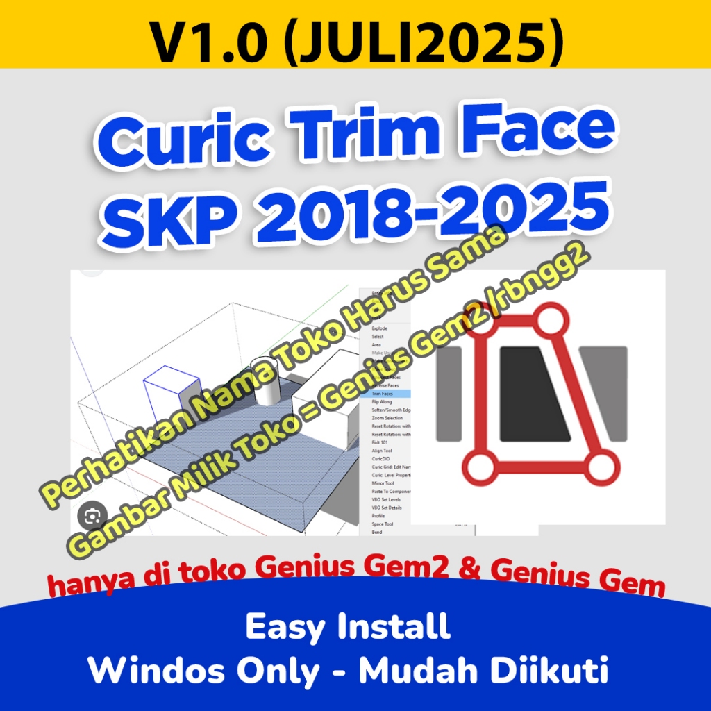 Jual Curic Trim Face Sketchup Plugins | Shopee Indonesia