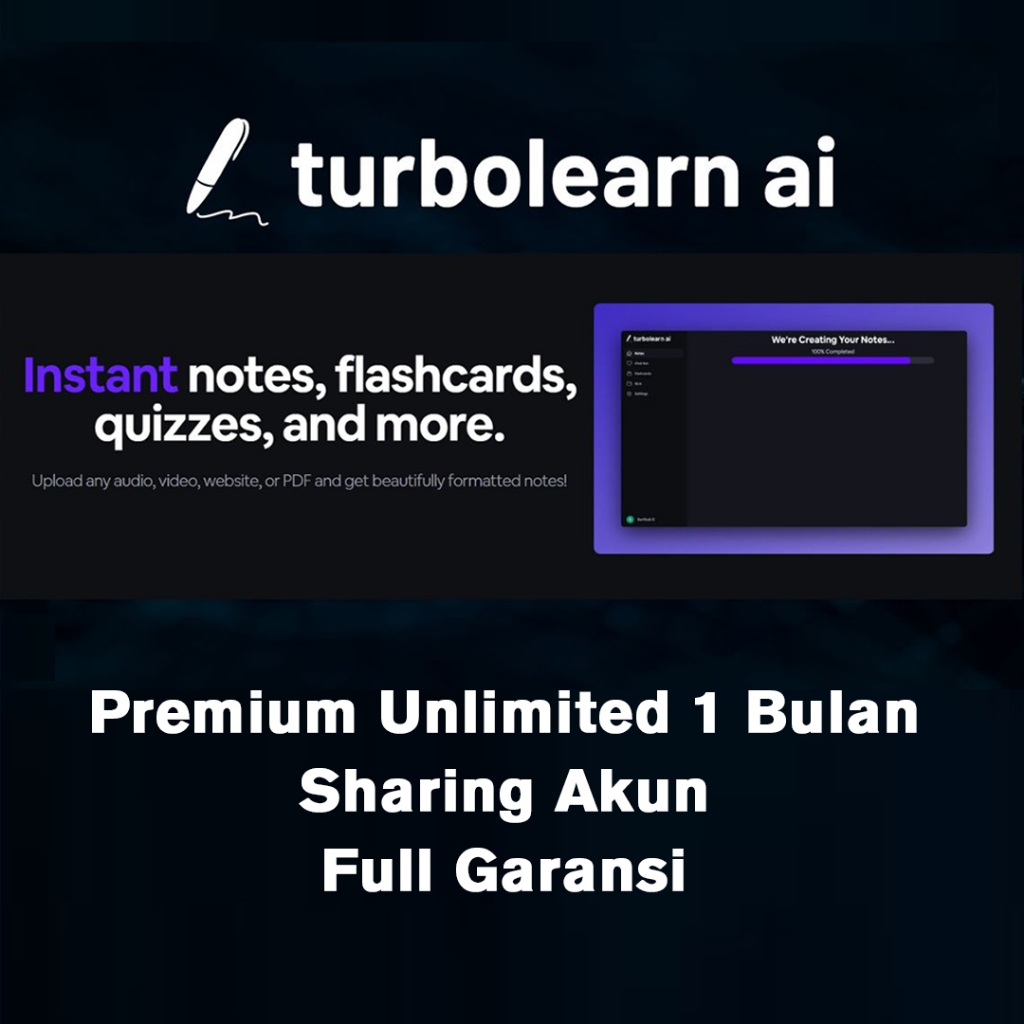Jual TurboLearn Ai Premium Unlimited 1 Bulan Sharing | Shopee Indonesia