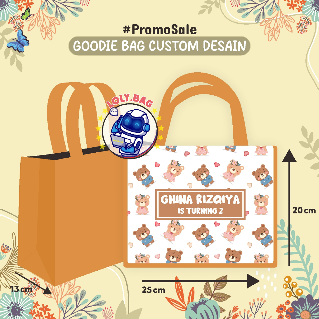 Jual GOODIE BAG COKLAT /Tas Ultah Custom/Goodie Bag Custom/Tas Ultah ...