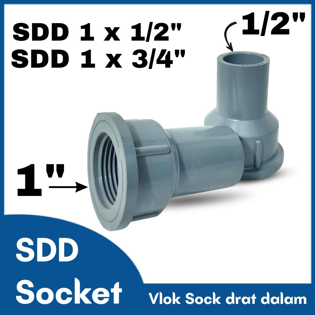 Jual SDD fitting vlok Sock drat dalam 1 x 1/2 " | 1 x 3/4" inch ...