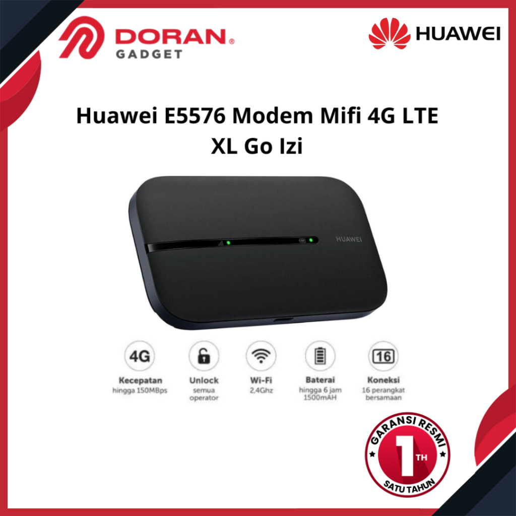 Jual Huawei E5576 Modem Mifi 4G LTE XL Go Izi Free Kuota - Garansi ...