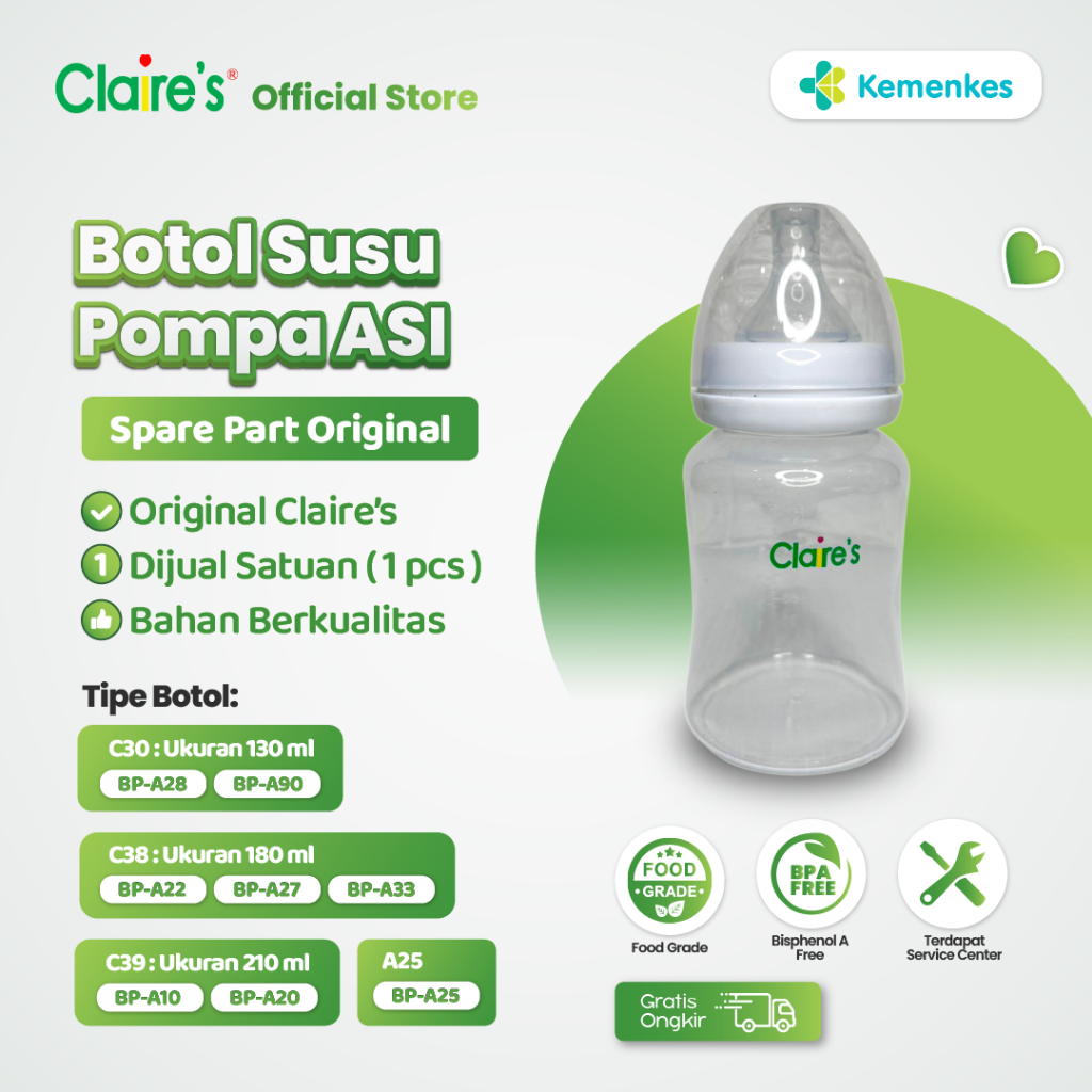 Jual Claire's Botol Susu Dot ASI Original (Botol susu + Nipple dot) Dot ...