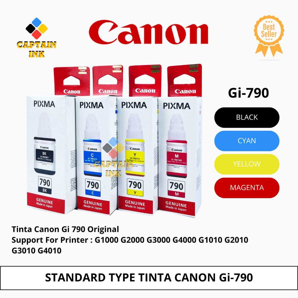 Jual Tinta Canon Gi 790 Support Printer G1000 G2000 G3000 G2010 G3010 ...