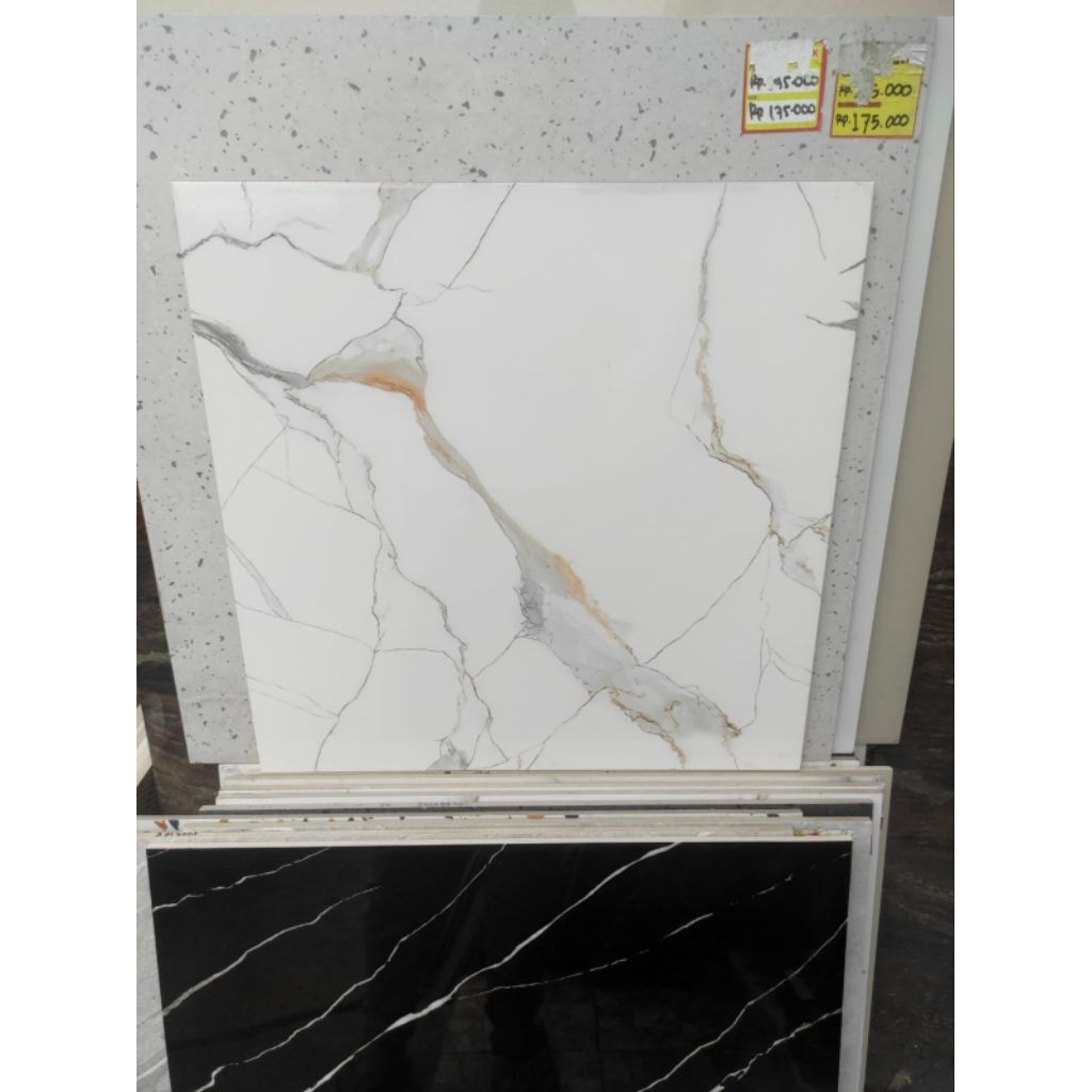 Jual Keramik Lantai Glossy 50x50 Malaga Grey | Shopee Indonesia