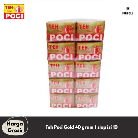 Jual Teh Poci Gold 40 gram 1 slop isi 10 pcs | Shopee Indonesia