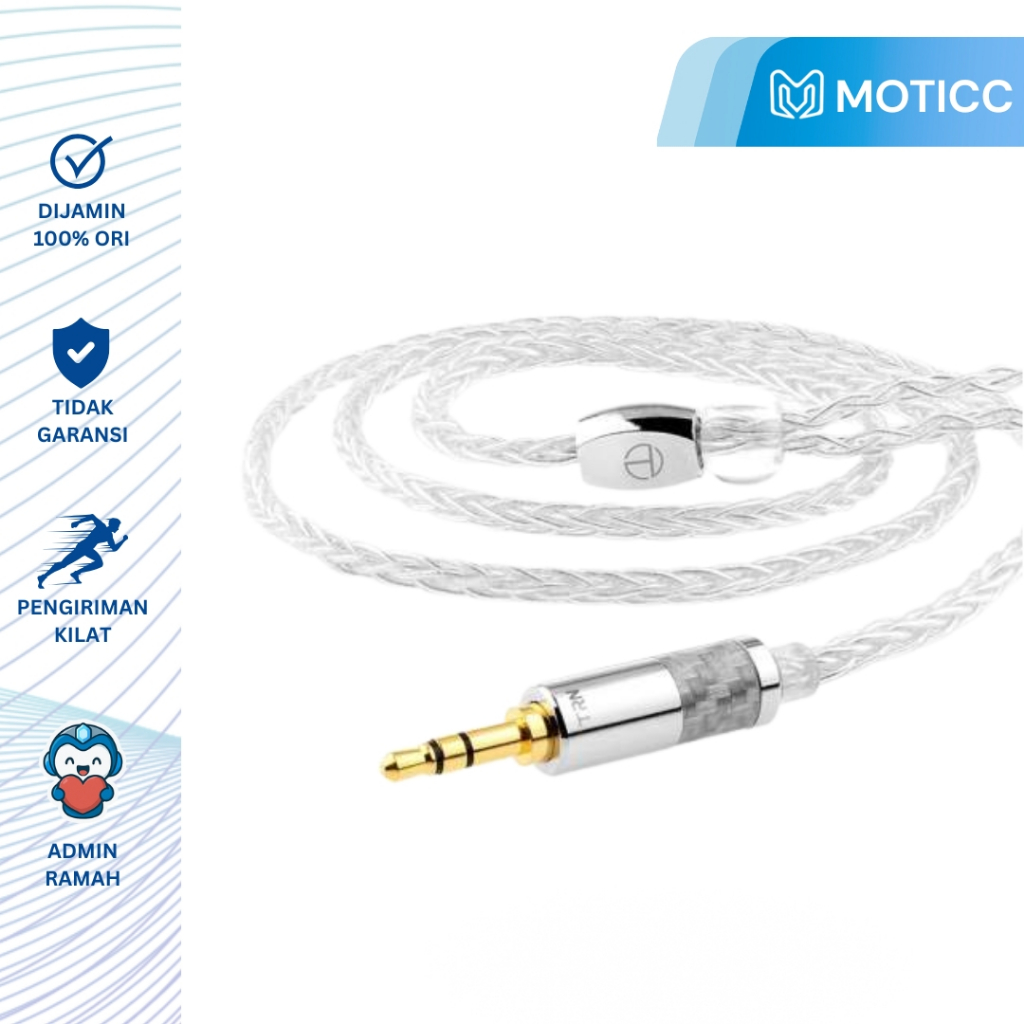 Jual TRN T3 8 Core Pure Silver Cable 3.5mm Upgrade Cable | Shopee Indonesia
