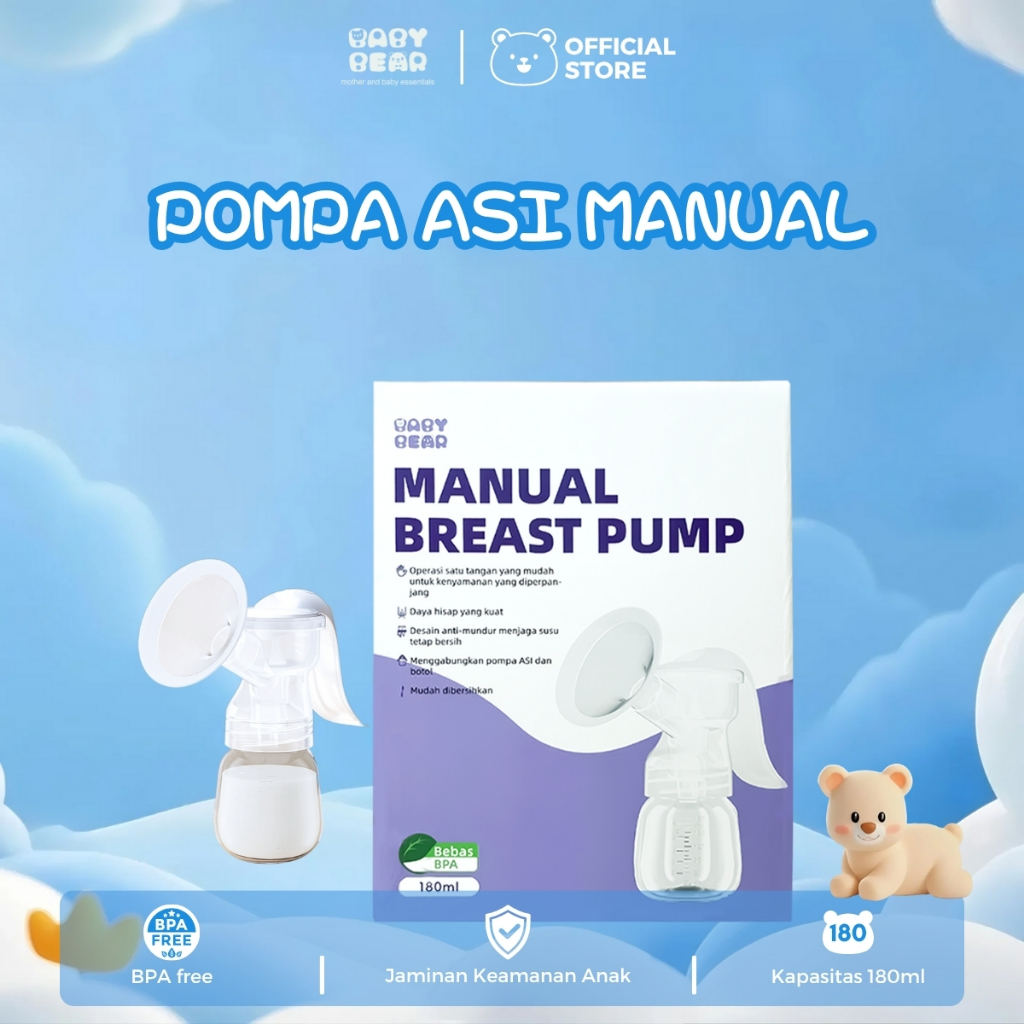 Jual Baby Bear Pompa ASI Manual Portabel-Tanpa Rasa Sakit Breast Pump ...