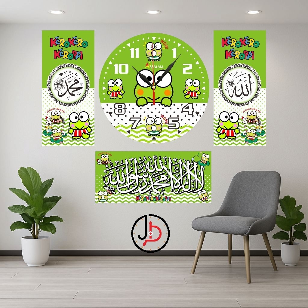 Jual Jam Dinding Kaligrafi Mini Karakter Ruang Tamu Aesthetic Murah ...