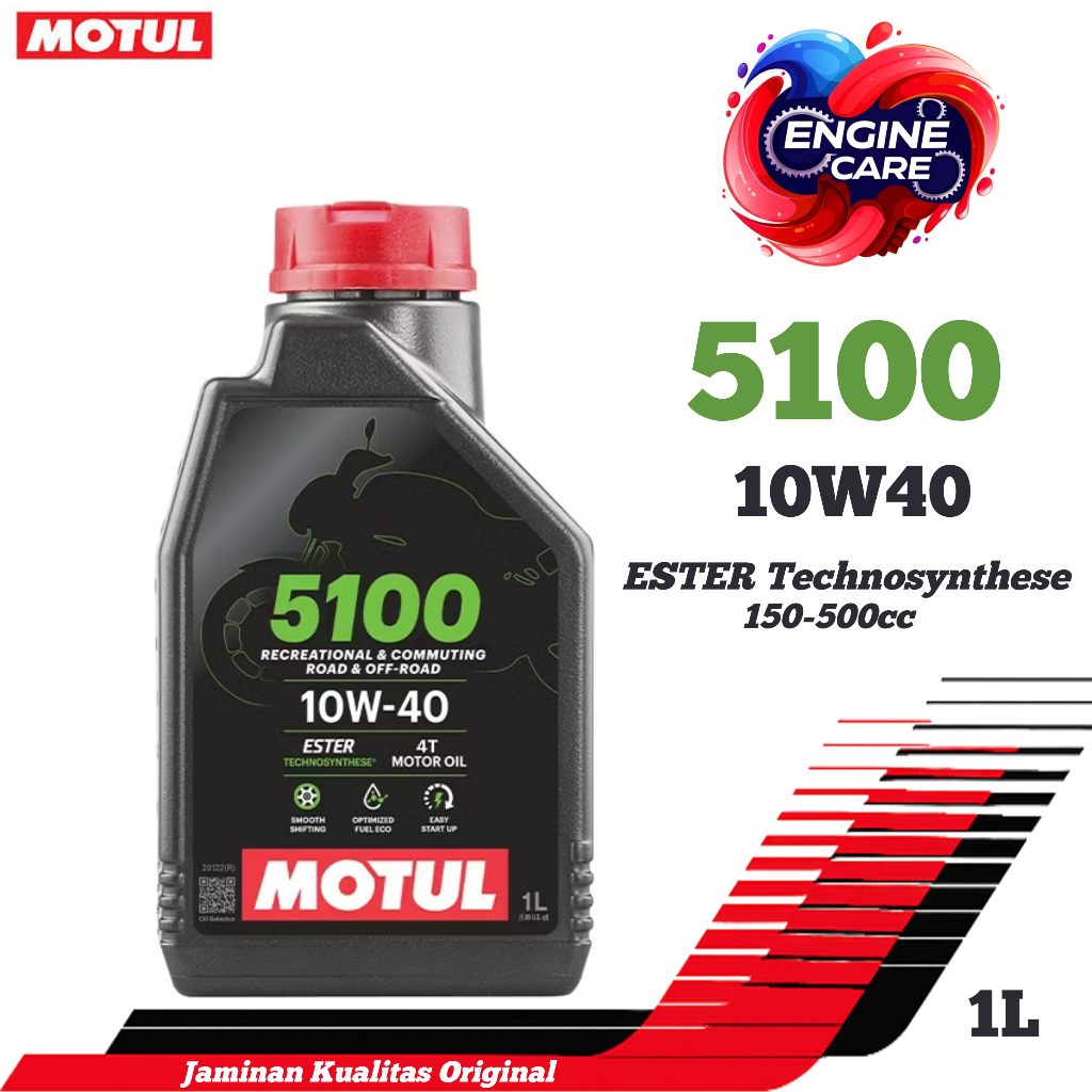Jual Oli Motul 5100 4T 10W40 1L Synthetic Ester – Oli Mesin Motor 4T ...