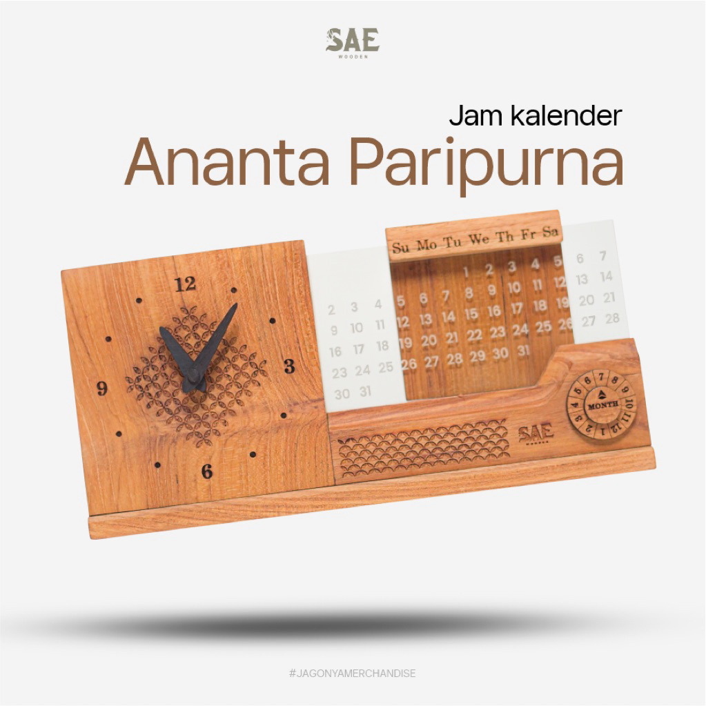 Jual SAE wooden - Jam Kalender Ananta Paripurna | Shopee Indonesia