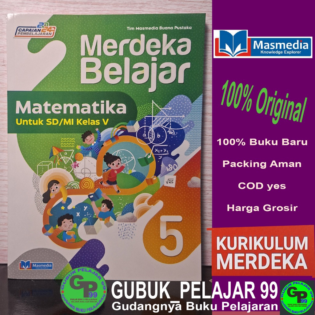 Jual Merdeka Belajar MATEMATIKA Kelas 5 SD/MI Kurikulum Merdeka Masmedia CP Terbaru 2025 ...