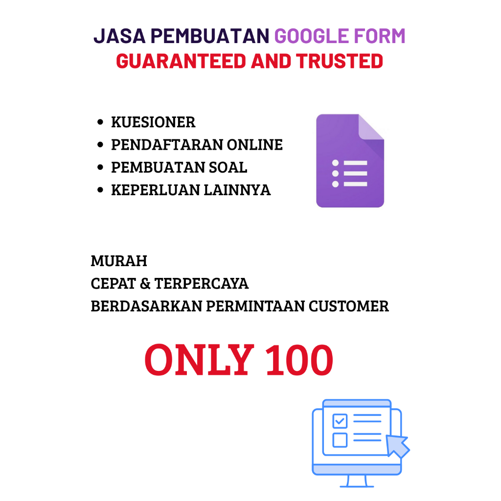 Jual Jasa Pembuatan G Form & Spreadsheet/Kuesioner | Shopee Indonesia