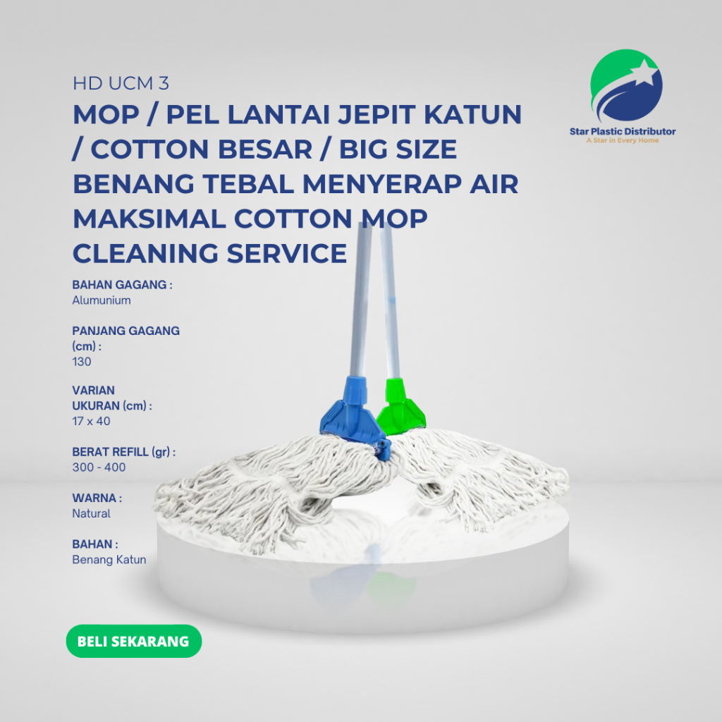 Jual Mop / Pel Lantai Jepit Katun / Cotton Besar / Big Size Benang ...