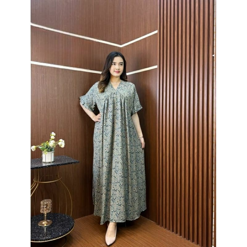 Jual Housedress Daster Sabrina V-Neck Lengan Terompet Korean Style ...