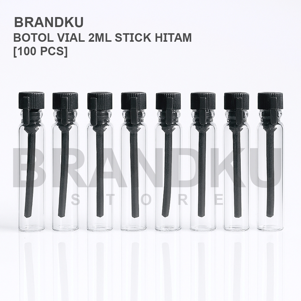 Jual Vial 2ML Botol Kaca Tester Sample Parfum Hitam Model Stick - Botol ...