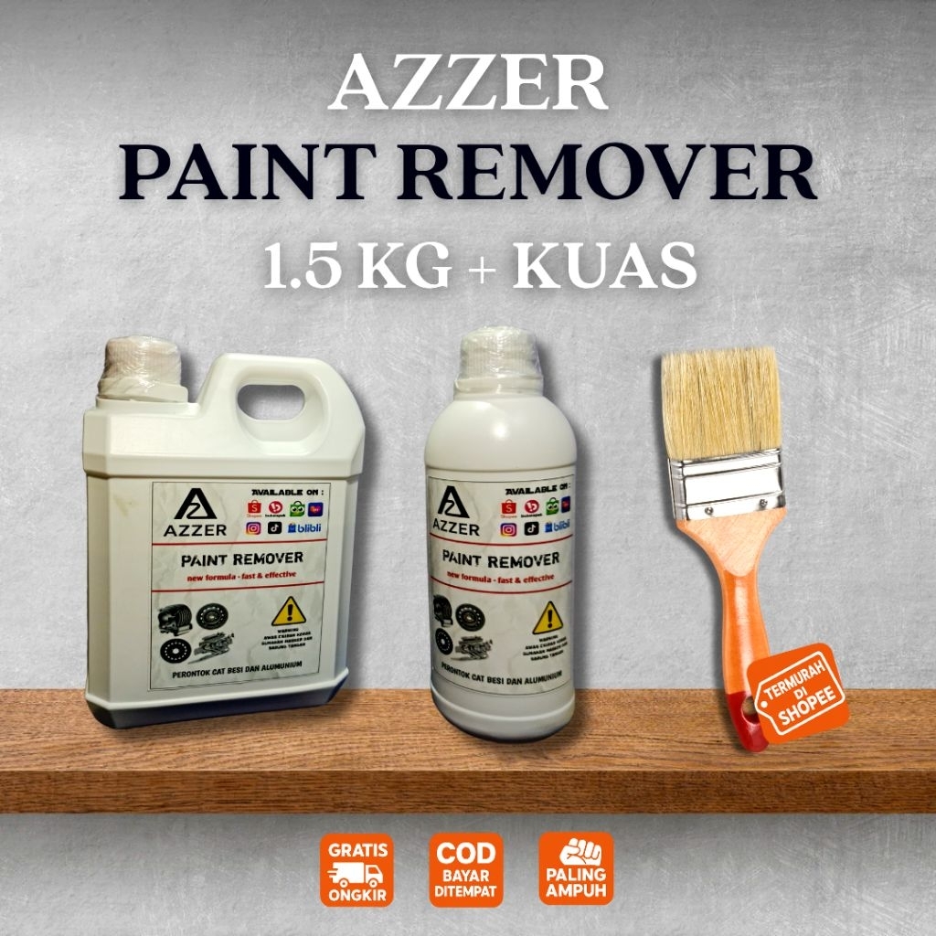 Jual PAKET HEMAT ️ Azzer Paint Remover (1.5Kg) Perontok Cat | Pembersih ...