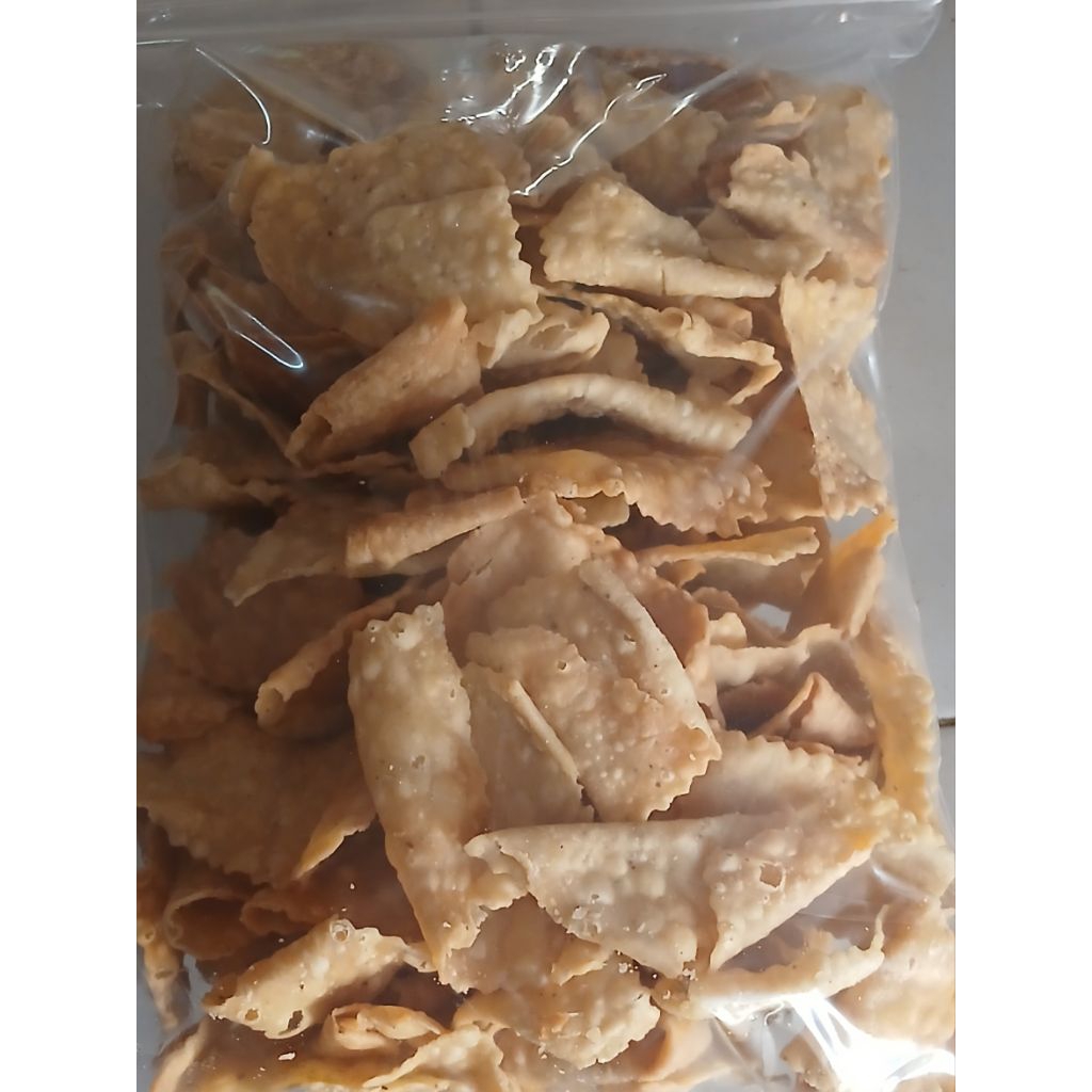 Jual Snack Keripik Pangsit/bawang 1KG/bungkus snack makanan ringan ...