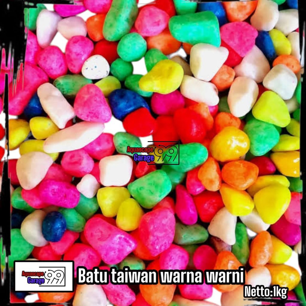 Jual batu warna warni aquarium 1kg / baru warna warni aquascape / batu ...