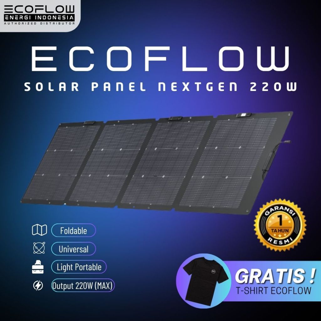 Jual EcoFlow NextGen 220W Bifacial Portable Solar Panel - Panel Surya ...