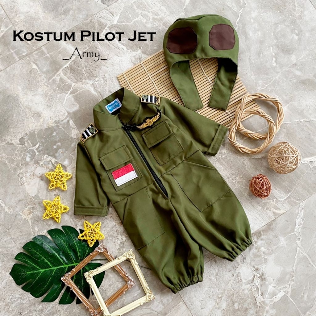 Jual kostum pilot jet army/kostum pilot jet anak/kostum pilot anak/baju ...