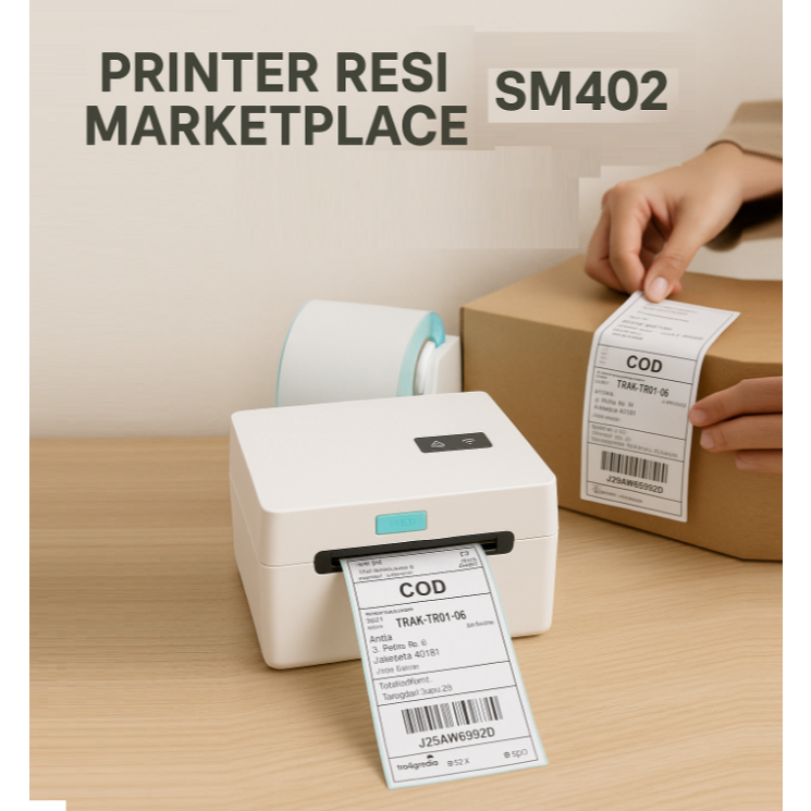 Jual SMARTCOM Printer Thermal Bluetooth 80mm SM402 203DPI Printer Label Resi Cetak Alamat PPOB ...