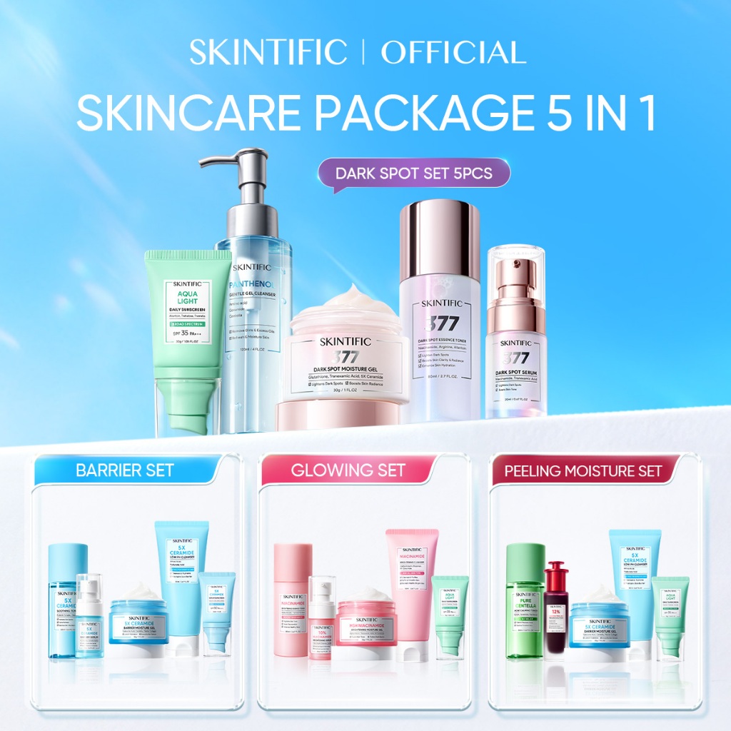 Jual [5PCS] SKINTIFIC- Full Series Skincare Set | 5X ceramide Serum ...