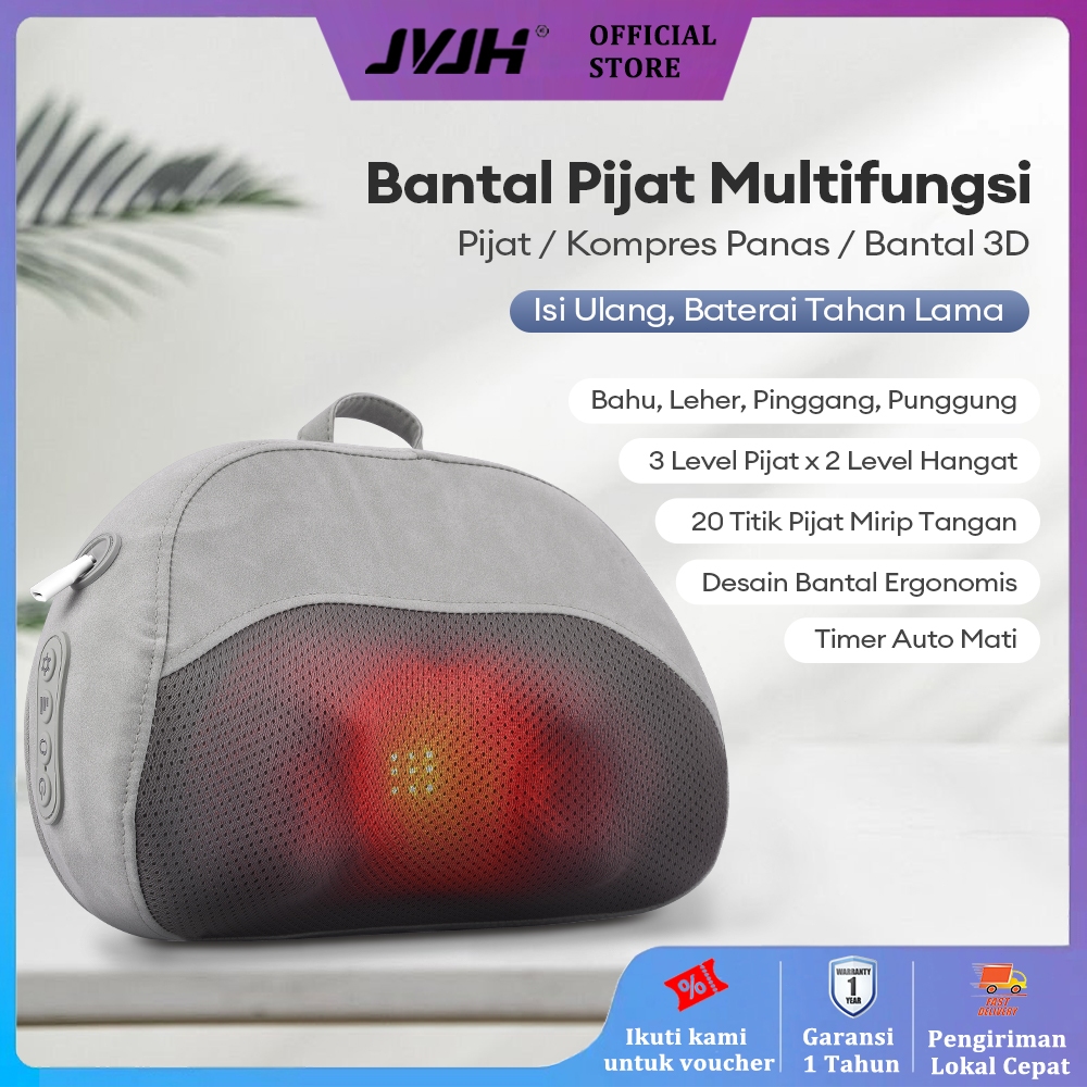 Jual JVJH Bantal Pijat Wireless Elektrik 3 Level Dengan Pemanas Alat ...