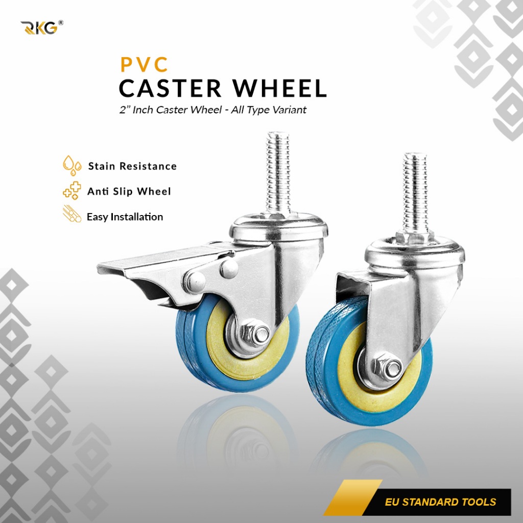 Jual Roda Caster PVC Troli 2 Inch Furnitur Rak Serbaguna Industrial ...