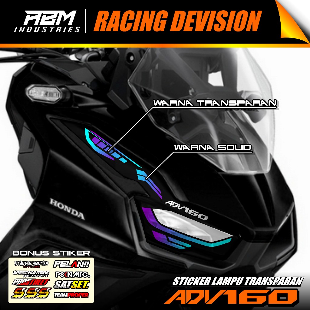 Jual Stiker Lampu ADV 160 / Variasi Lampu Alis UV Transparan Motor ...