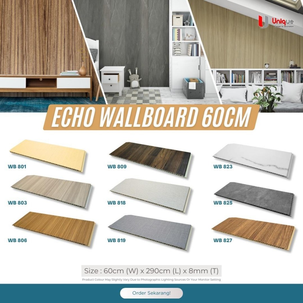 Jual ECHO PVC Wallboard Lebar 60cm Sistem Click - PVC Wall Board Tebal ...